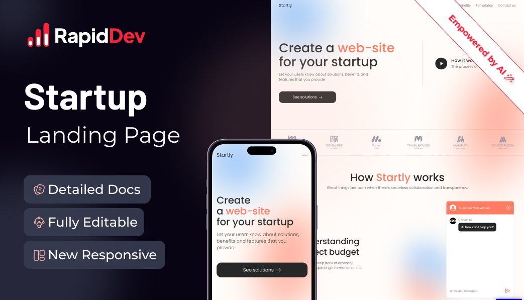 Startly Pro - Startup Landing Template | Bubble
